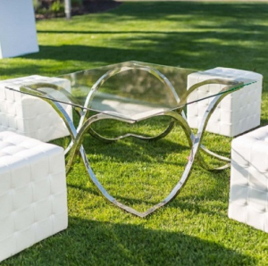 Chrome Glass Tables | Event Furniture Rentals | Premiere Events