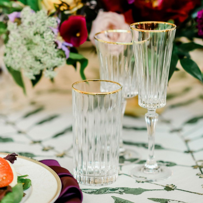 Timeless Gold Glassware Rentals | Premiere Events