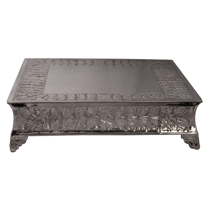 22" Square Silver Cake Stand Rentals | Premiere Events