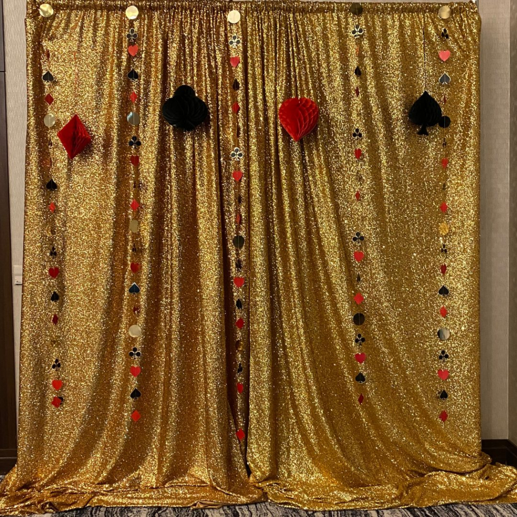 12' Gold Sequin Drape Rentals | Premiere Events