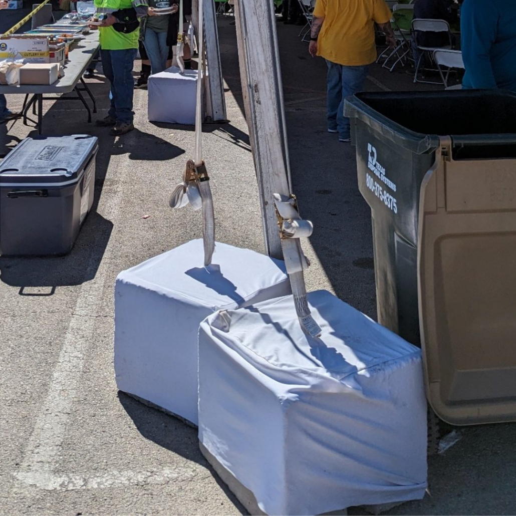 Tent Barrels & Blocks Rentals | Premiere Events