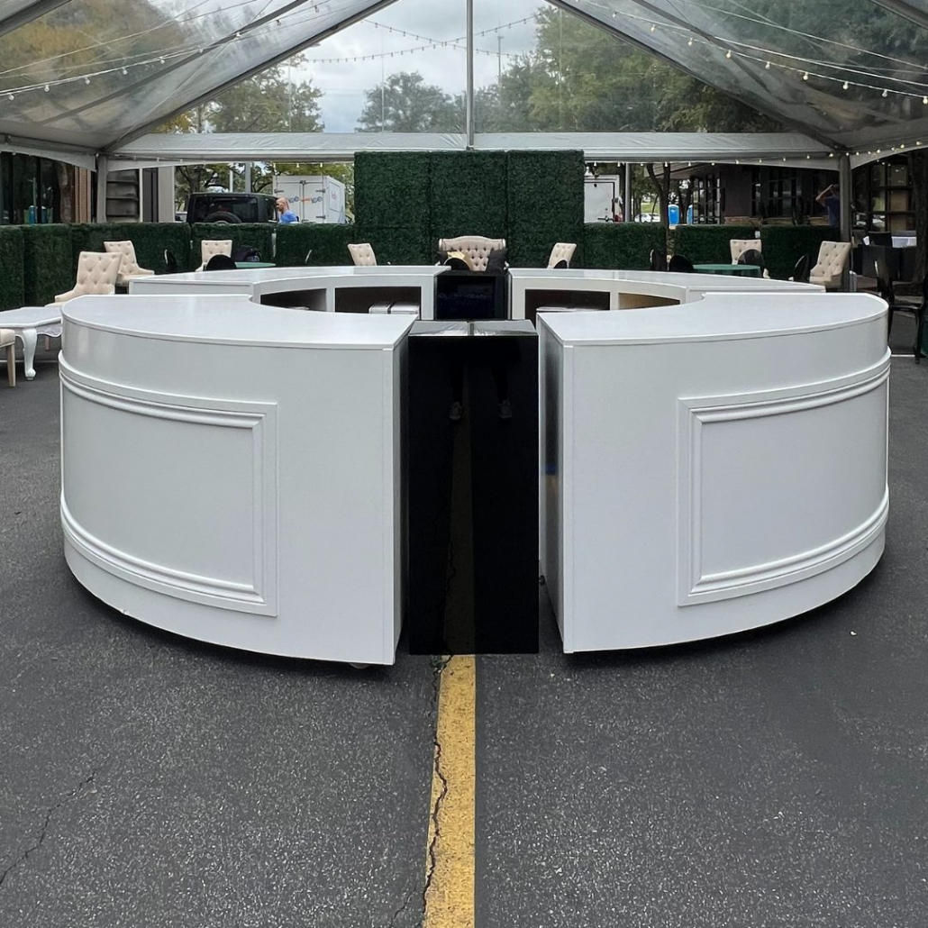 White Circular Bar | Bar & Beverage Rentals | Premiere Events