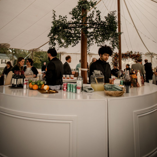 White Circular Bar | Bar & Beverage Rentals | Premiere Events