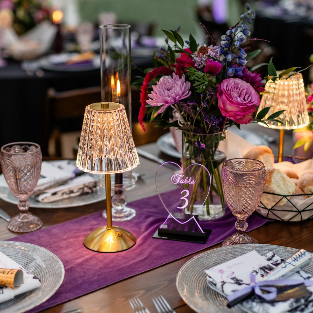 12" Gold Crystal Table Lamp | Event Decor Rentals | Premiere Events