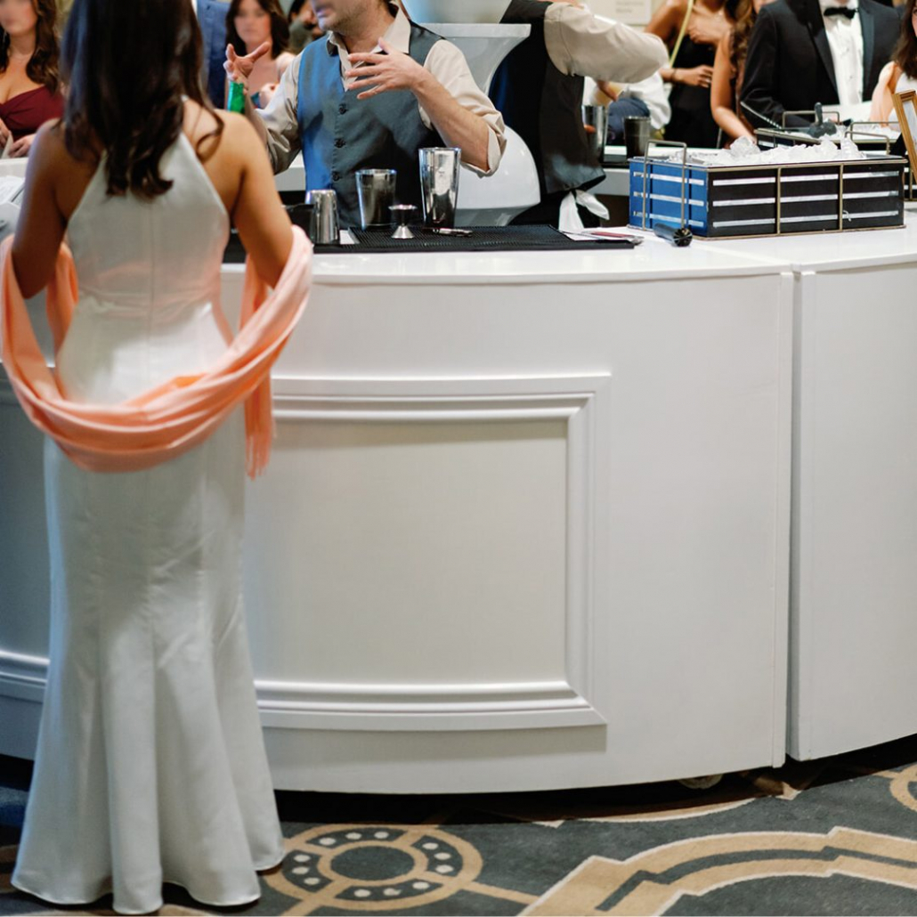 White Circular Bar | Bar & Beverage Rentals | Premiere Events