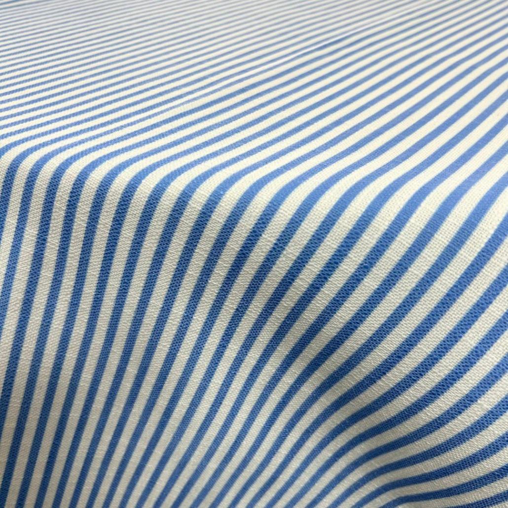 French Blue Morgan Stripe | Linen Rentals | Premiere Events