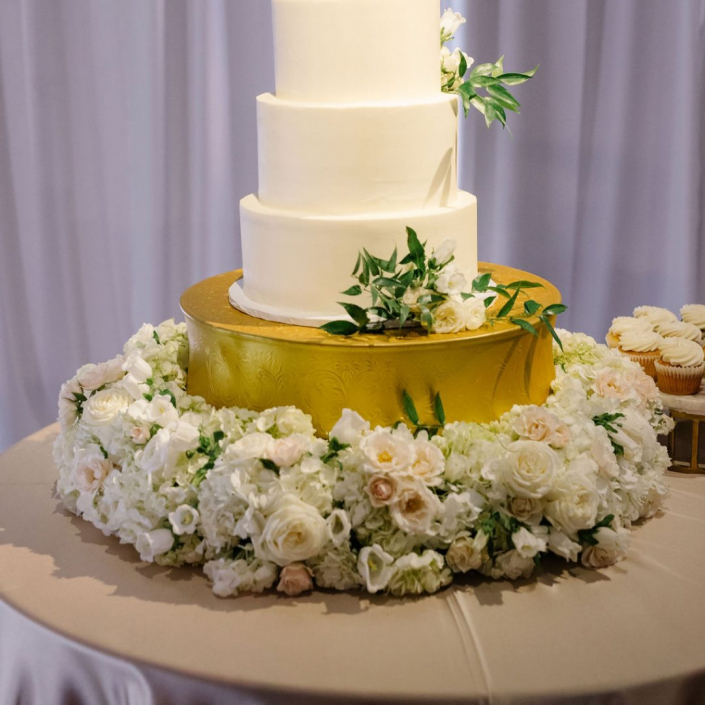 18" Round Gold Cake Stand (Matte) Rentals | Premiere Events