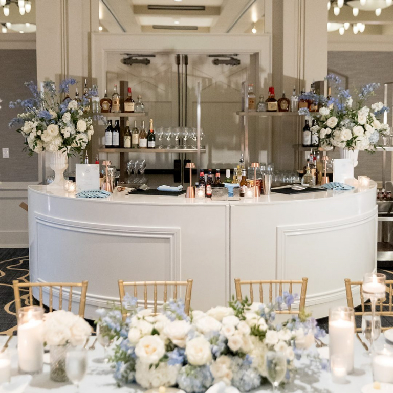 White Circular Bar | Bar & Beverage Rentals | Premiere Events