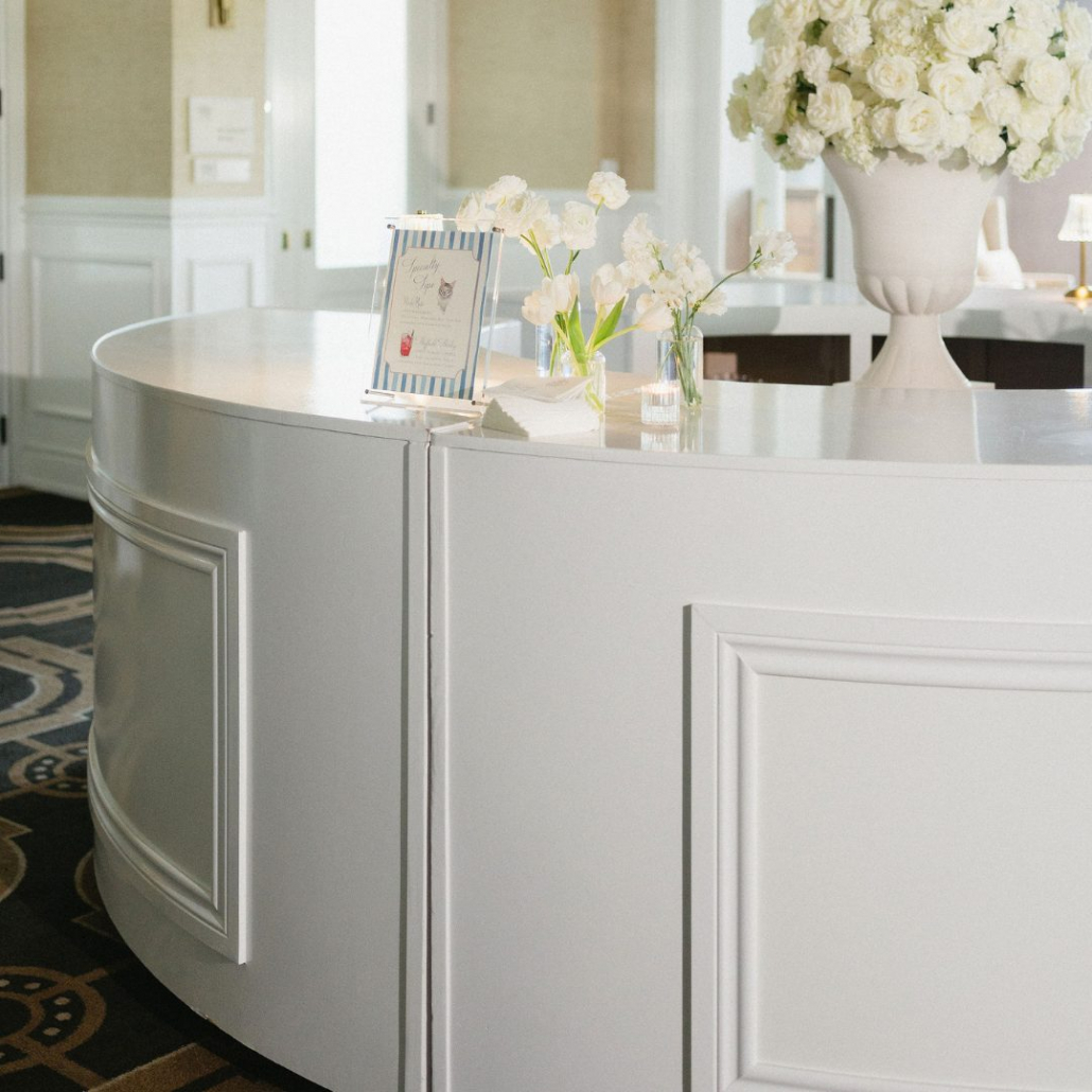 White Circular Bar | Bar & Beverage Rentals | Premiere Events