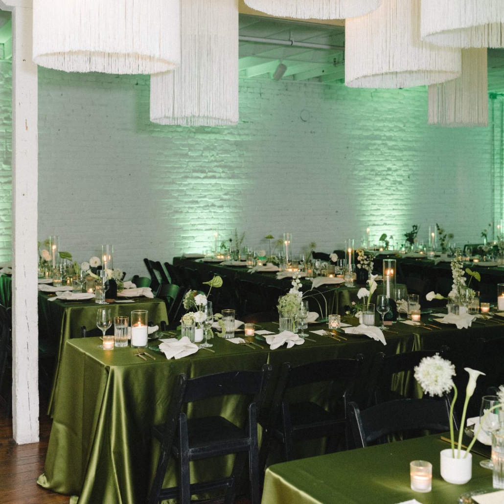 Moss Matte Satin | Linen Rentals | Premiere Events
