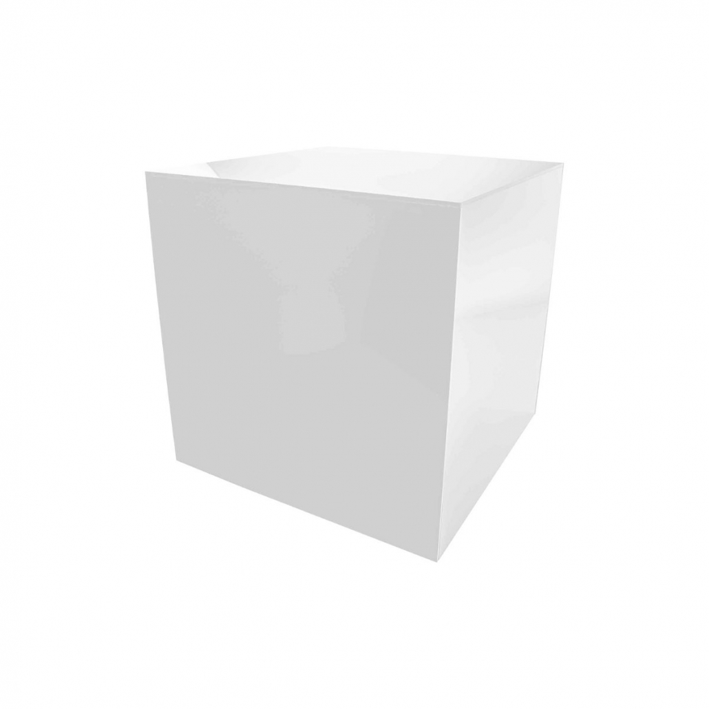 Lucite Cube, White, 17" x 17" x 17" | Event Decor Rentals | Premiere Events
